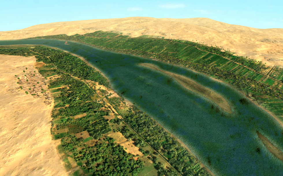 Ancient agriculture in the Nile Valley - 3D scene - US Mozaik Digital ...