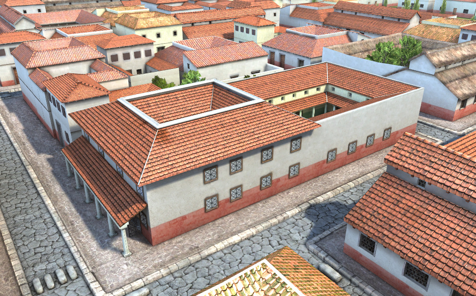 Ancient Roman domus - 3D scene - US Mozaik Digital Education and Learning