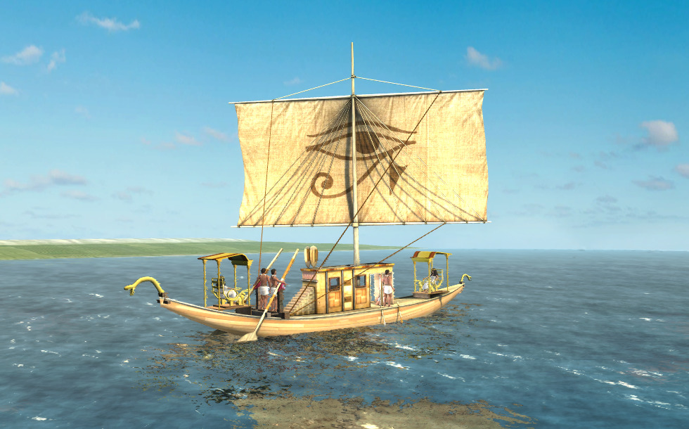 Ancient Egyptian sailboat - 3D scene - US Mozaik Digital Education and ...