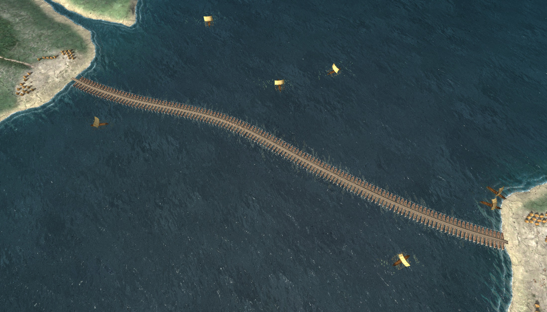 Persian pontoon bridge (5th century BC) - 3D scene - US Mozaik Digital ...