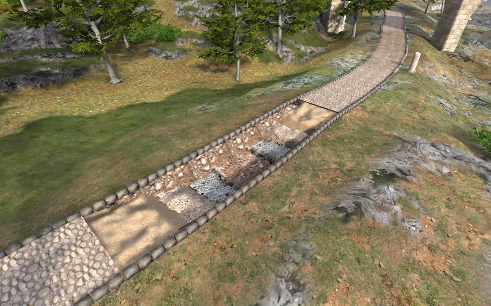 Ancient Roman aqueduct and road - 3D scene - US Mozaik Digital ...