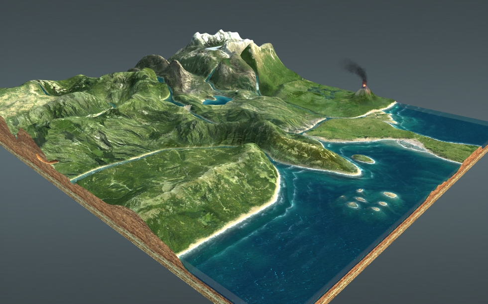 Terminología de la geografía física - escena en 3D - US Educación ...