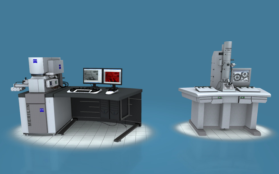 ¿Cómo funciona el microscopio electrónico? - escena en 3D - US ...