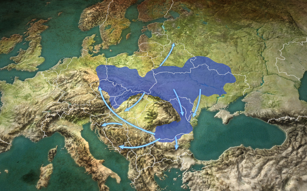 Pueblos eslavos - escena en 3D - US Educación digital y aprendizaje Mozaik