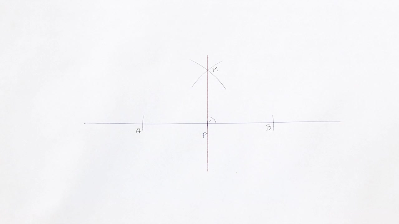 Trazar una perpendicular a una línea en un punto P dado - vídeo - US ...